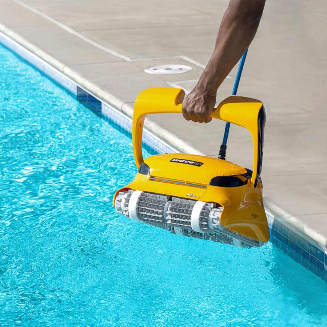 Dolphin Wave 60 Robotic Pool Cleaner w/ Caddy | 60 Foot Cable | 999910 ...