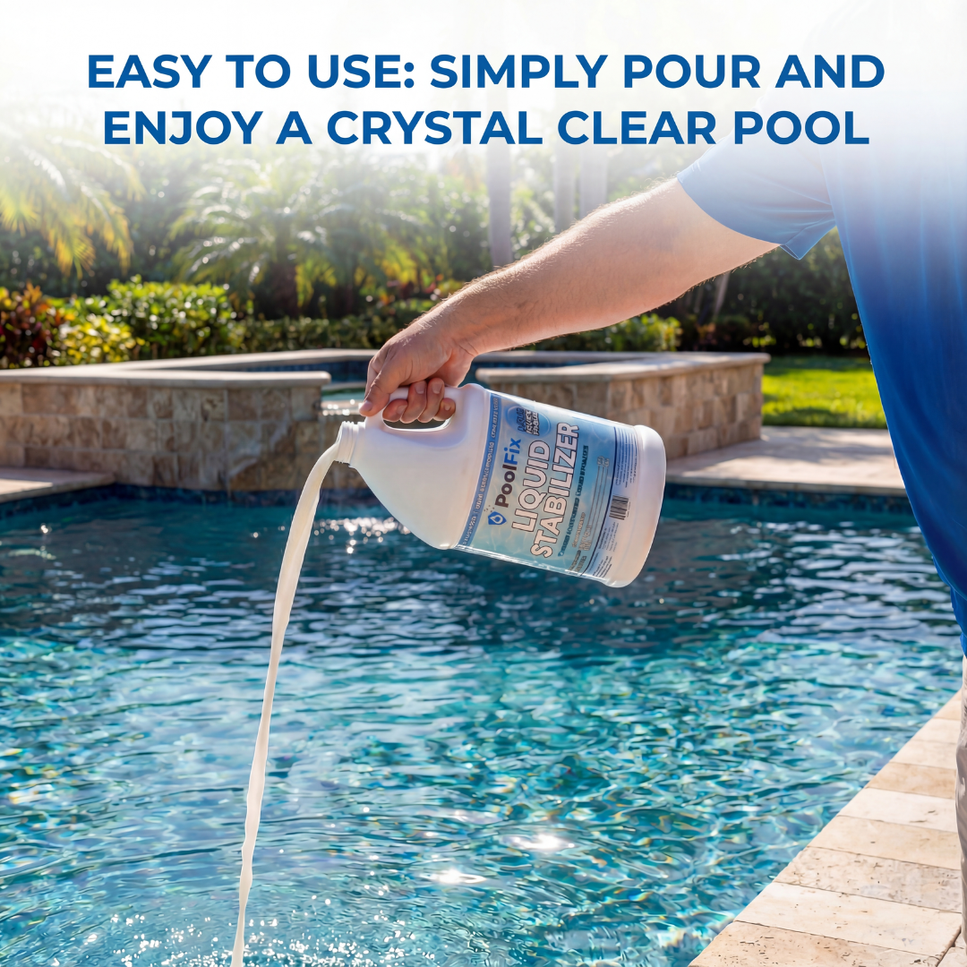PoolFix Liquid Cyanuric Acid Pool Stabilizer – 1 Gallon Conditioner fo ...