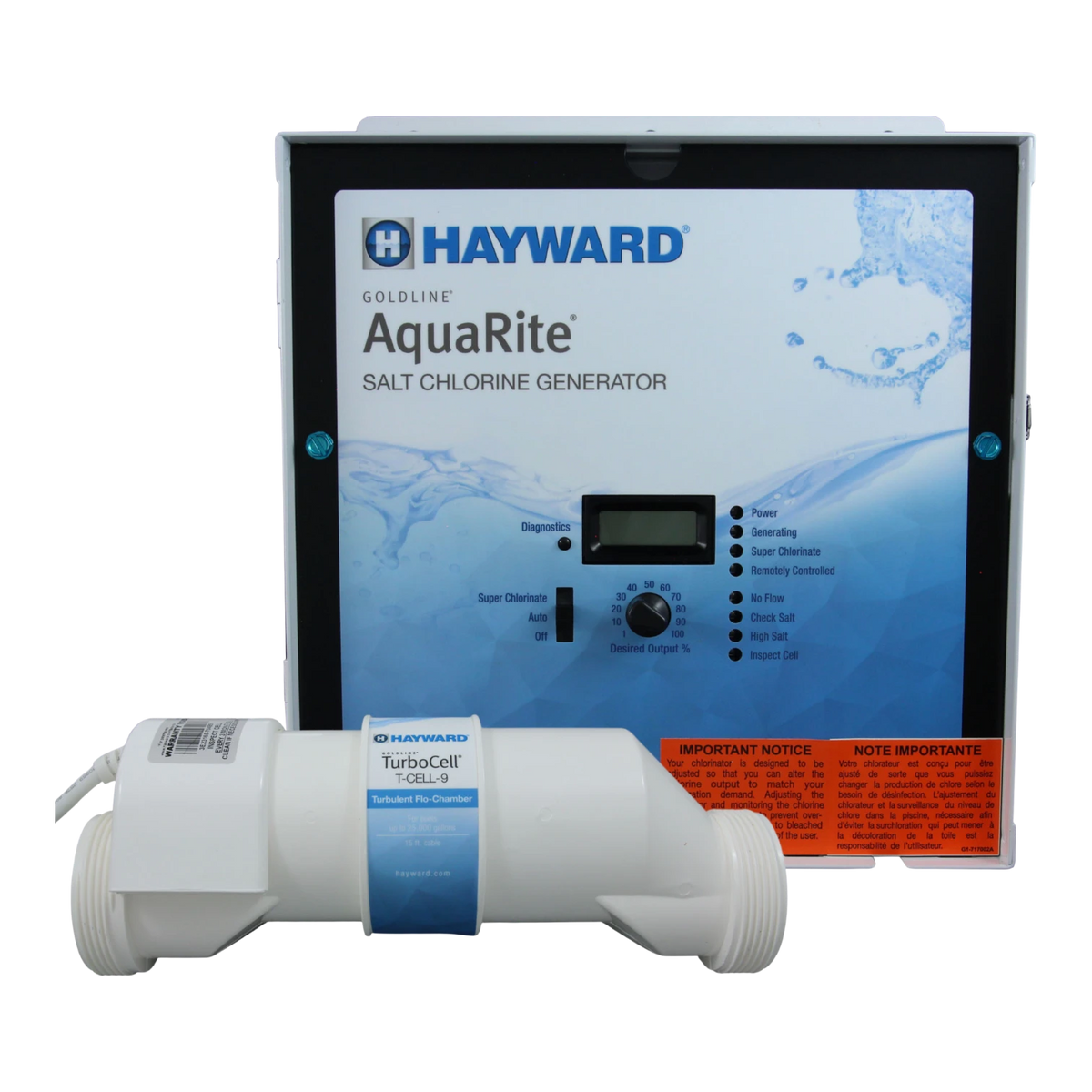 Hayward Aqua Rite W3AQR9 Salt Chlorination System for Pools, 25,000 Ga ...