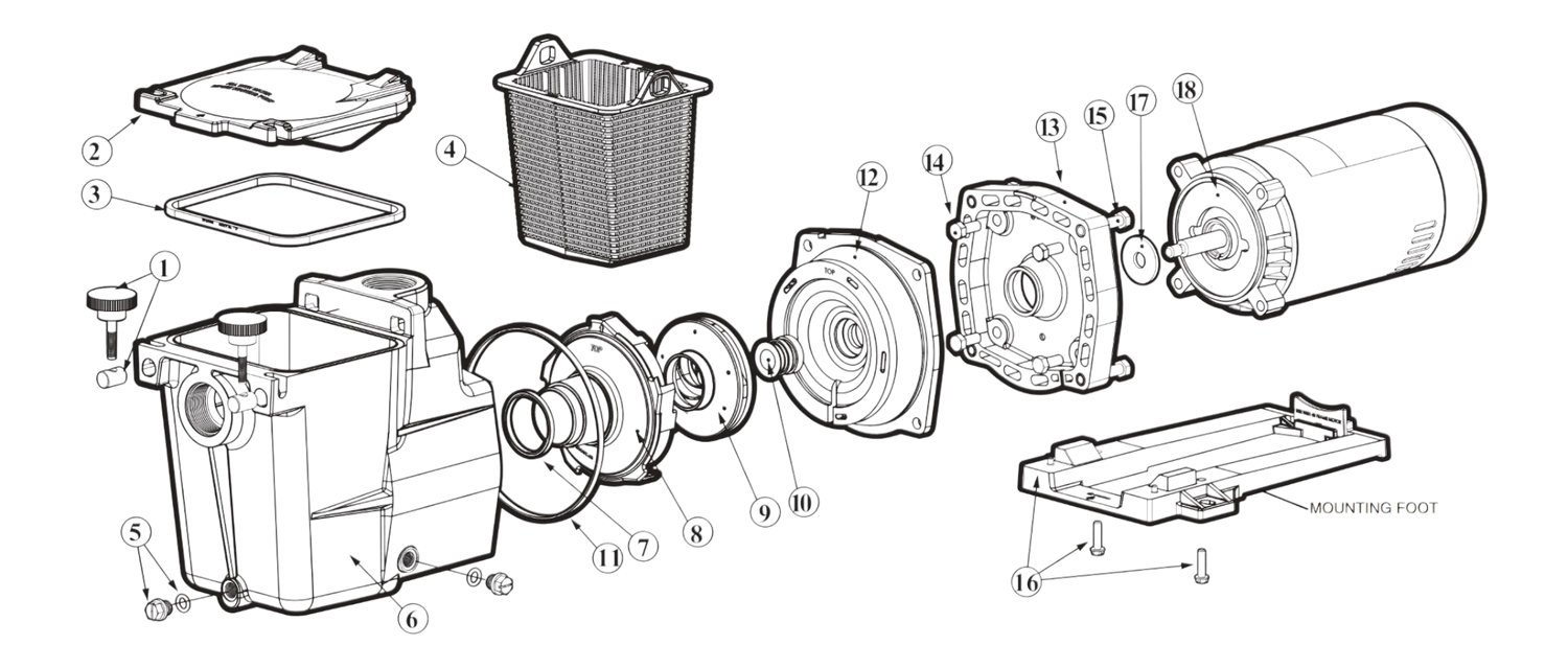 Hayward Super Pump Replacement Parts – EZ Pools